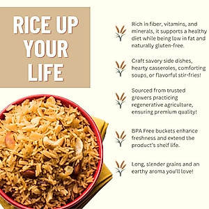 Mountain High Organics Certified Brown Long Grain Rice 6 Gallon/40 Lb Bucket