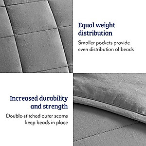 Bare Home 17lb (60" x 80") Weighted Blanket with Cover for Adults - All-Natural 100% Cotton - Improved Heavy Blanket with Premium Glass Beads (Dark Blue, 60"x80")