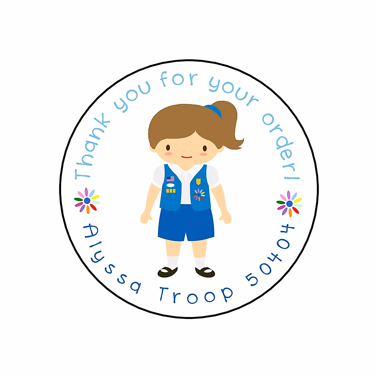 Scout Stickers Personalized, Printed and Shipped Set of 20