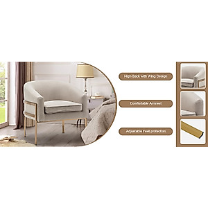 annjoe Accent Chair Living Room Chair Arm Chair Upholstered Chair Leisure Chair with Metal Frame Legs for Home Kitchen Bedroom Set of 2