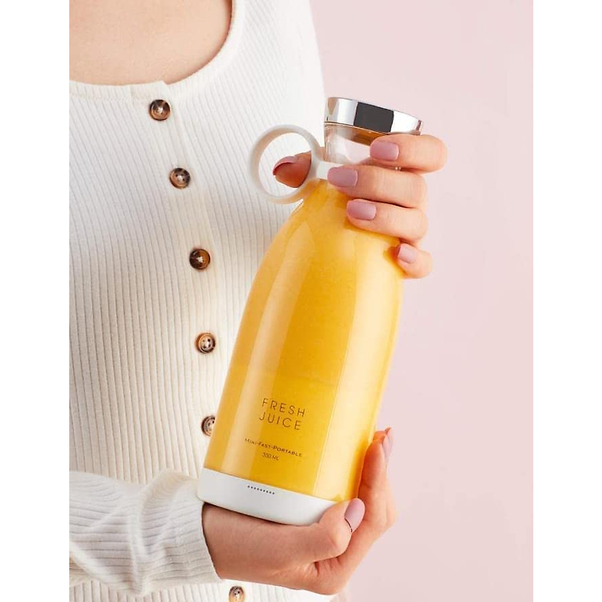 Portable Blender, Multifunctional Personal Size Blender with USB Rechargeable, Mini Smoothie Blender , Hand Blender for Home Office Gym Travel,A fancy gift (White)