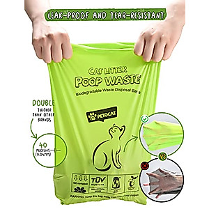 Cat Litter Bags for Poop Biodegradable Cat Waste Disposal Bag Leakproof Durable and Unscented Large to Fit Any Scoop - 100 Count…