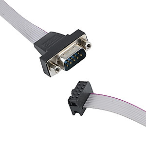 Antrader 12 Inch (30cm) DB9 Serial Male Port Bracket to 10 Pin Motherboard Header Panel Mount RS232 Serial Adapter Cable 6Pcs