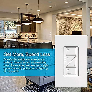 Lutron Caseta Smart Home Dimmer Switch, Compatible with Alexa, Apple HomeKit, and The Google Assistant | for LED Light Bulbs, Incandescent Bulbs and Halogen Bulbs | PD-6WCL-LA | Light Almond 3-Pack