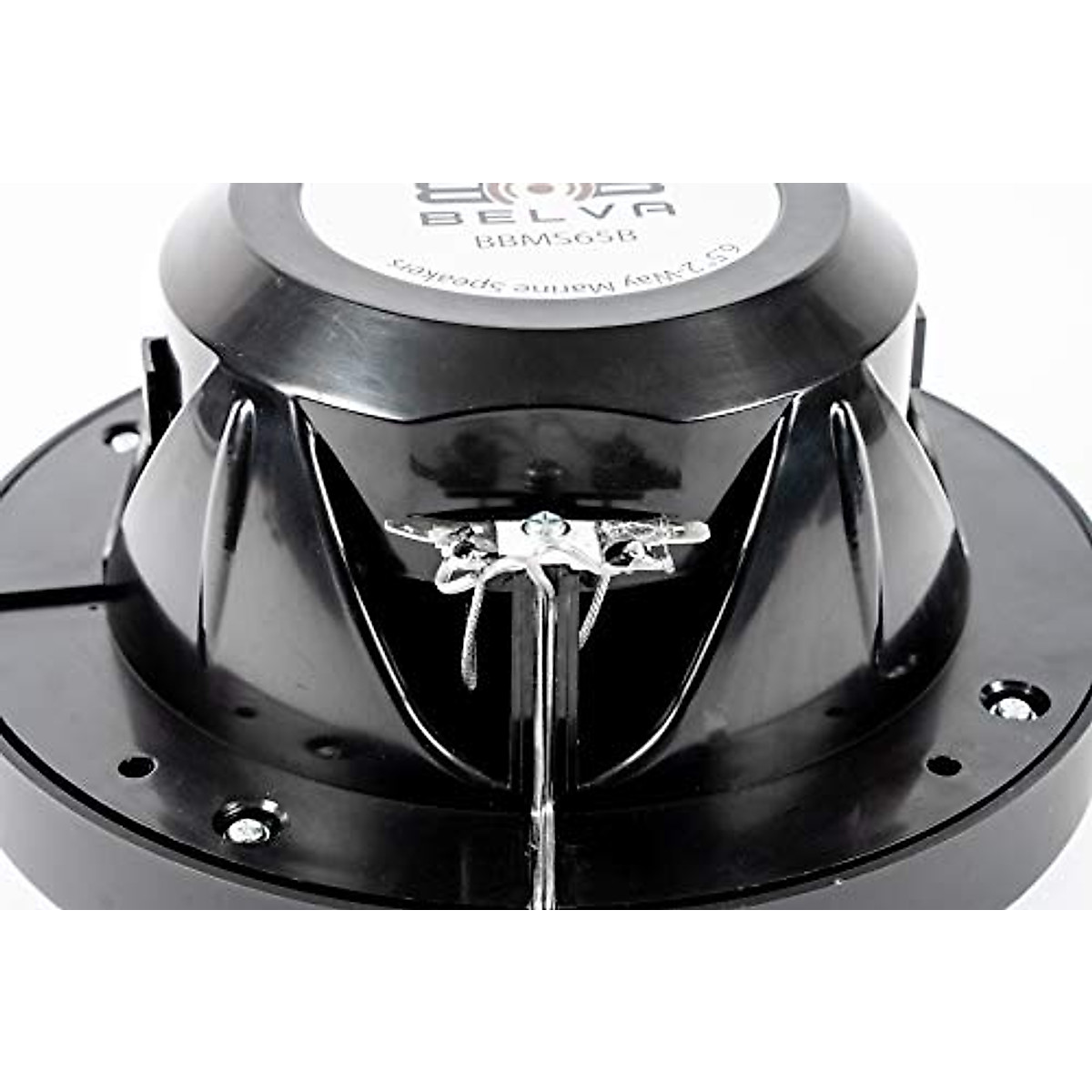BELVA BBMS65B Pair of 6.5” 2-Way 400 Watt Peak Black Marine Coaxial Speakers for Marine/UTV/ATV/Motorcycle/Powersports