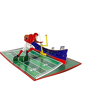 POP CARD EXPRESS American Football Birthday Card, 5.91 in x 7.87 in, Blank Envelope and Clear Plastic Bag Included