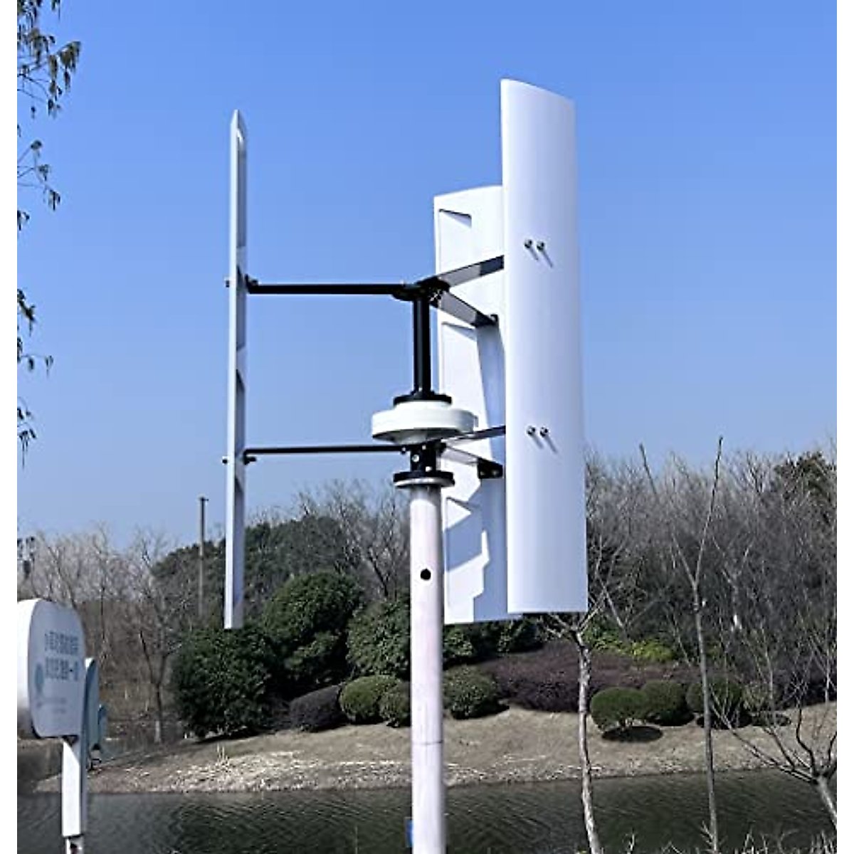 800W 48V Wind Turbine Generator VAWT 3 Blades Vertical Axis Wind Turbine Kit 2m/s Low Wind Speed Starting Wind Power Generator with MPPT Charge Controller for Off Grid System to Charge Battery