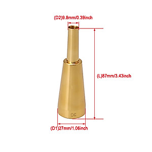 Mxfans 9.8mm Outer Diameter 3C Trumpet Mouthpiece Replacement Golden-Plated Musical Instrument Accessory