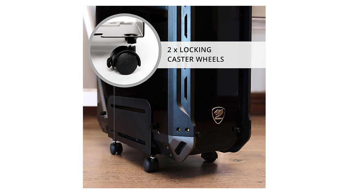 Orangepatrick CPU Tower Stand - Adjustable Steel Rolling Support