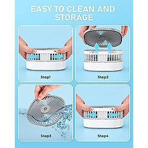 Portable Foldable Fan for Travel, Esemoil 8" Oscillating Rechargeable Fan with Remote, 10800mAh Rechargeable Folding Standing Table Fan with 4 Speeds, Floor Pedestal Fan for Bedroom Office Travel Camp