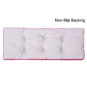 JAMPAYANG Bench Cushion, Non-Slip Tufted Bench Cushions for Swing, Shoe Storage, Window Seat (36"x14", Pink)