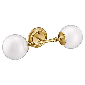 Moen YB0562BG Colinet 2-Light Dual-Mount Bath Bathroom Vanity Fixture with Frosted Glass, Brushed Gold