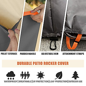 SOKINGCOVER Patio Swivel Chair Covers 2 Pack, Outdoor Swivel Rocker Chair Cover for Outdoor Furniture,Rocking Chair Covers Waterproof, 30" W X 34" D X 38.5" H, All-Weather, Khaki Gray