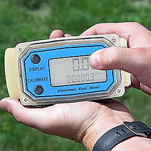 Diesel Fuel Meter Digital Fuel Meter Water Flow Meter Mini Digital Turbine Flowmeter Diesel Fuel Flow Meter 15-120L/min 1" NPT