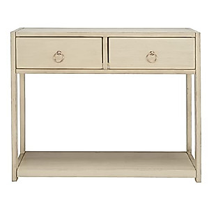 SAFAVIEH Home Collection Sadie Contemporary Antique White 2-Drawer Console Table (Fully Assembled)