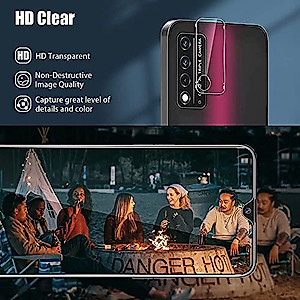 [2+2 Pack] Cizerin Tempered Glass Screen Protector for T-Mobile REVVL V+ 5G 2021 6.82 inch(T-Mobile REVVL V Plus 5G) - and Camera Lens Protector - Anti-Fingerprint - Shatter Proof - Gorilla Glass