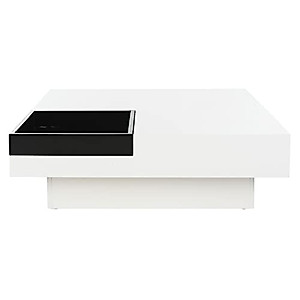 Safavieh Home Collection Wesley Coffee Table, White/Black, 35.4 in x 35.4 in x 11.8 in