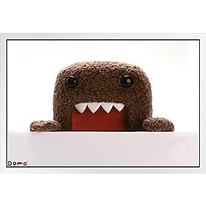 556562 Domo Peeking Plush Funny Cute White Wood Picture DECOR WALL 24x18 PRINT POSTER