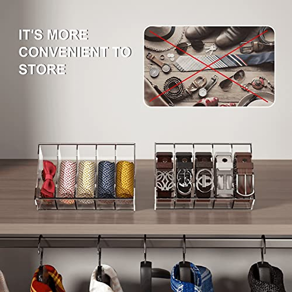 JANAUG Men Belt Organizer Womens Belt Storage Organizer for Closet Tie and Belt Rack Organizer 5