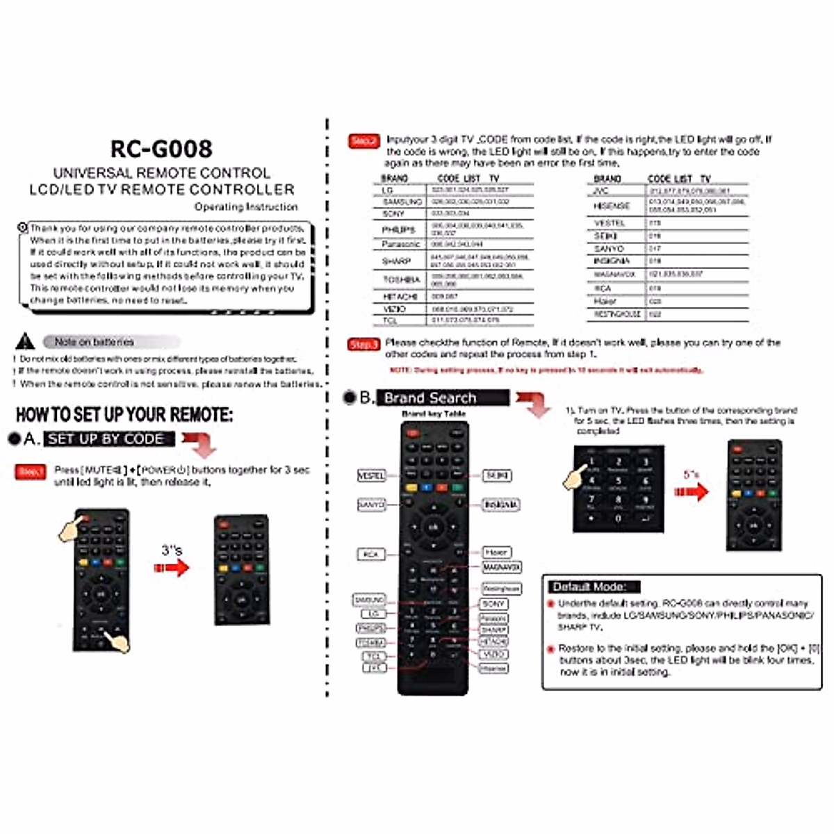 Universal TV Remote for Samsung,LG, Sony, Sharp, Vizio, Philips, Toshiba, Hitachi, Sanyo, JVC, TCL, Hisense, Vestel, Seiki, Insignia, Magnavox, haier, Panasonic All Series TV