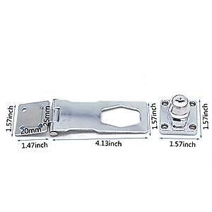 2 Packs Keyed Hasp Locks Twist Knob Keyed Locking Hasp for Small Doors, Cabinets and More,Stainless Steel Steel, Hasp Lock Catch Latch Safety Lock Door Lock with Keys (4inch, Silver)