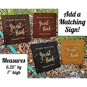 Wooden Rustic Guest Book 11" x 8.5" : Made in USA (Customize Inside Pages, Front Cover Custom Engraved)