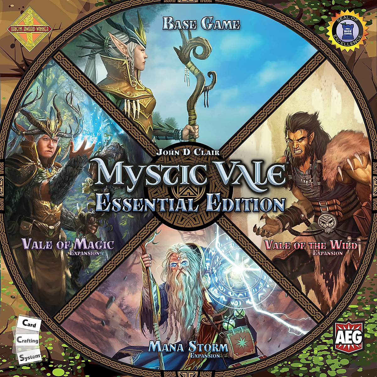 AEG: Mystic Vale: Essential Edition - Base Game and Expansions, Complete Set, Card-Crafting, Deck Building, 2-4 Players, Ages 14+, 45 Min Play Time