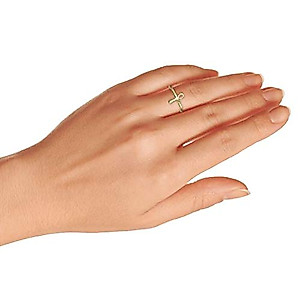 Minimalist 14K Gold Plated .925 Sterling Silver Midi Knuckle 1MM Band Stackable Ankh Cross Egyptian Symbol Of Life Ring