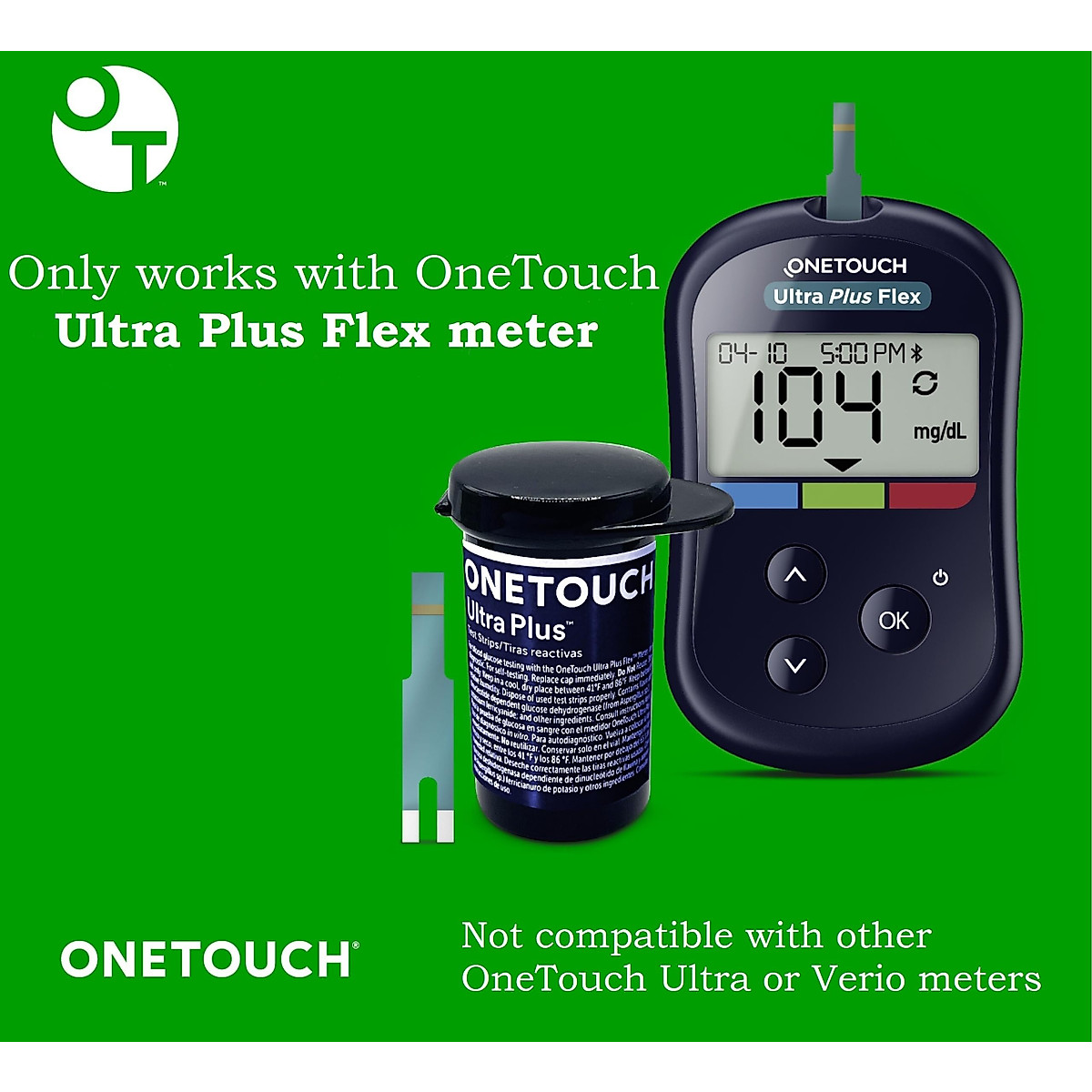 OneTouch Ultra Plus Test Strips For Diabetes Value Pack - 60 Test Strips | Diabetic Test Strips For Blood Sugar Monitor | Self Glucose Testing | (Only Works With OneTouch Ultra Plus Flex Meter)