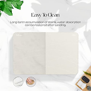Stone Bath Mat, Diatomaceous Earth Bath Mat Stone - Non-Slip Stone Bath Mats for Bathroom, Fast-Drying Stone Bath Mat, Diatomaceous Earth Bath Stone Mat, Stone Shower Mat (Pebble White)