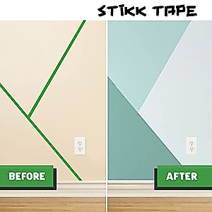 3 Pack 1" x 60yd STIKK Green Painters Tape 14 Day Easy Removal Trim Edge Finishing Masking Tape (.94 in 24MM)