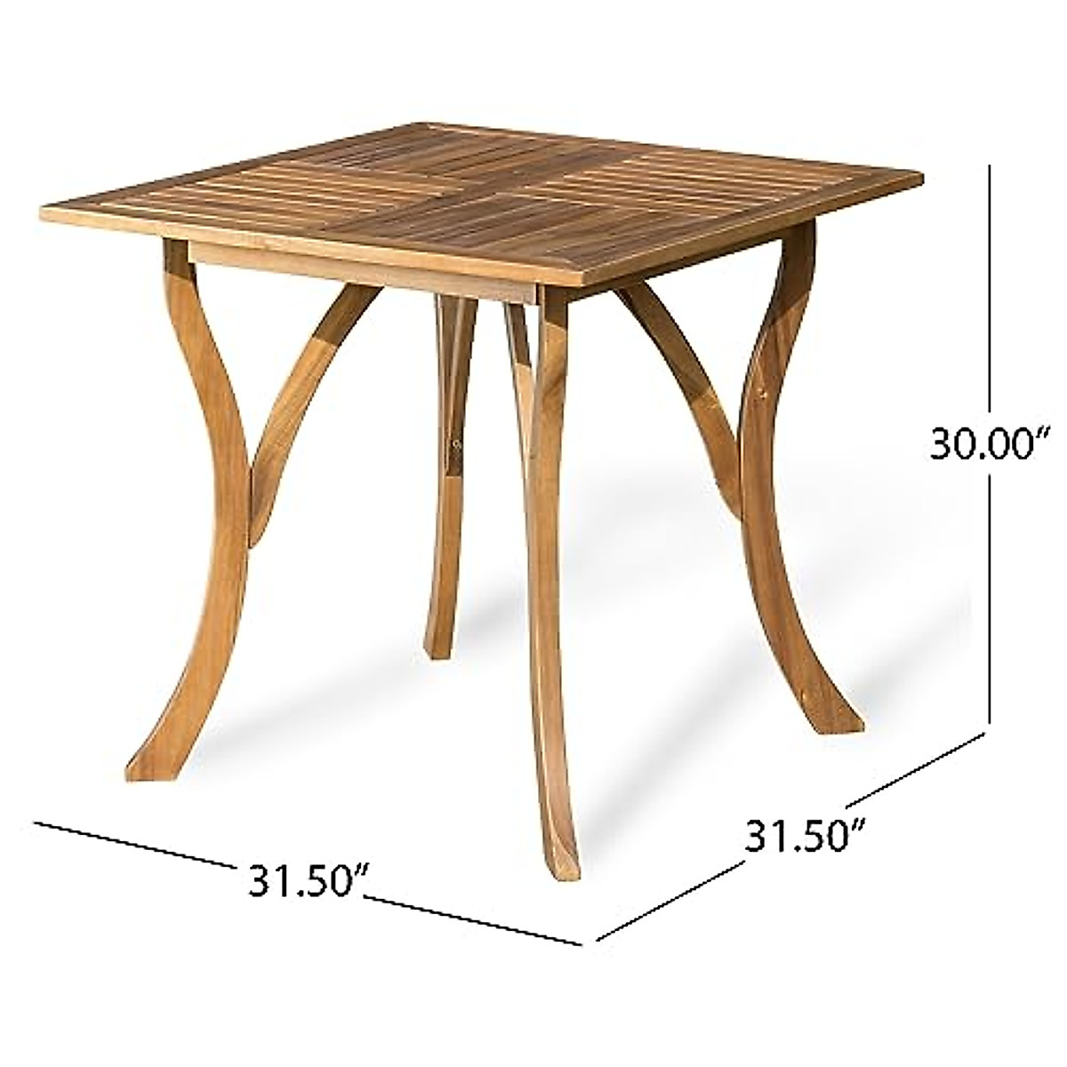 Christopher Knight Home Hermosa Acacia Wood Dining Set, 5-Pcs Set, Teak Finish