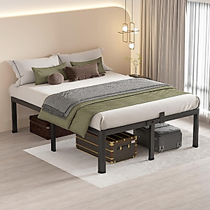 MAF 14 Inch King Metal Platform Bed Frame with Round Corner Legs, 3000 LBS Heavy Duty Steel Slats Support, Noise Free, No Box Spring Needed, Easy Assembly