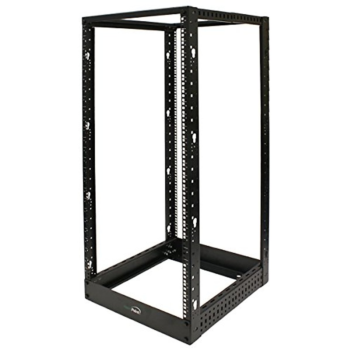 NavePoint 25U Professional 4-Post IT Open Frame Server Network Relay Rack 4.5 Feet Tall Black