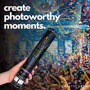 Confetti Sky [6 Pack] 12 Inch Streamer Cannons | Multicolor Streamers Cannons for Wedding Celebration, Birthday Party, Pranks, Graduation, Christmas Eve and New Year Celebrations (Multicolor)