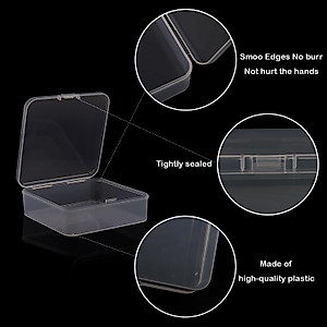 24-Pack Small Clear Plastic Storage Box with Lid - Durable Organizer and Storage Bins for Crafts, Art Supplies, Jewelry, and Tools - Compact, Stackable, and Portable (4.92 x 4.92 x 1.4 Inches)