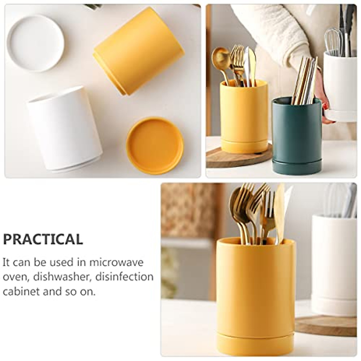 1 Set Storage Multipurpose Home Rest Holder Ceramic Rack Canister Utensil Caddy and Tool Pen Fork Ware Makeup Matte Kitchen Basket Spoons Spatulas with Decoration Counter