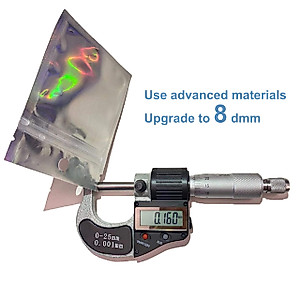 100 Pack Resealable Smell Proof Mylar Bags - Holographic 8 x 10 Inch Ziplock Pouch for Food Storage, Cookies, Jewelry Packaging