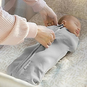 SwaddleMe by Ingenuity Compression Swaddle Pod, Two-Way Zipper for Easy Changes, Improves Sleep & Calms Startle Reflex, 0-2 Months, 2-Pack - Dino Jam
