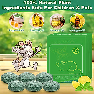 24Pcs Rodent Mice Repellent, Peppermint Oil Mouse Repellent Balls for Rats Mouse Deterrent, Keep Rat Mice Mouse Rodent Out of Indoor House Outdoor Car Engines RV Garage, Safe for Humans & Pets