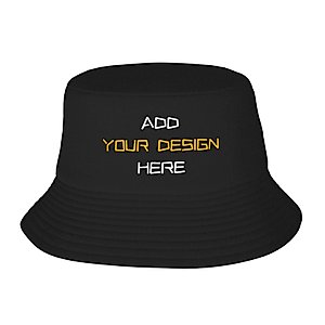 Generic Custom Bucket Hat for Men Women Design Your Own Personalized Logo Text Photo Packable Fishing Hat Black