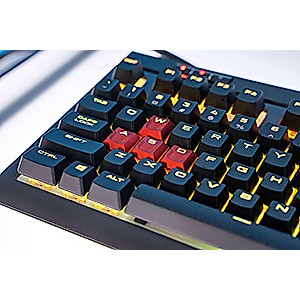 Mechanical Keyboard keycaps WASD keycaps Direction Keys Non-Slip Texture Design keycaps Professional Gaming keycaps (Red)