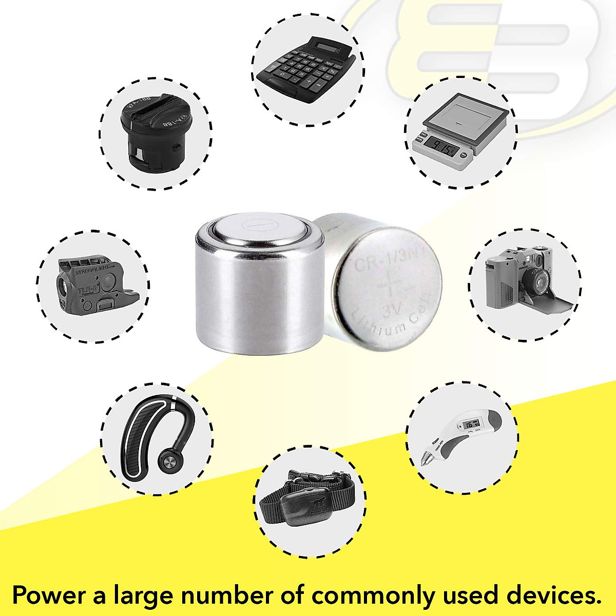 Exell Battery CR1/3N Fits Sig Sauer Trigger Guard Laser for P238, P938