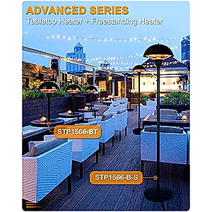 Star Patio Outdoor Heater, Outdoor Heater, 1500W Infrared Heater with Dome Shape and Hammered Bronze Finish, Adjustable Height Outdoor Heater, STP1566-B-S-N1