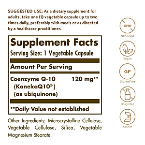 Solgar – Vegetarian CoQ-10 120mg, 60 Vegetable Capsules