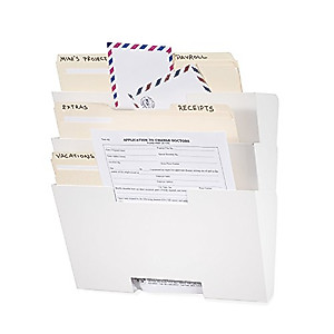 Wallniture Lisbon Wall File Holder Organizer for Office Storage, 3-Tier Mail and Magazine Holder Metal White