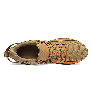 COKAFIL Mens Walking Shoes Running Athletic Fashion Tennis Blade Sneakers,Gold, 10