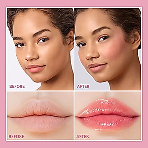 Erinde Clear Color Changing Blush Oil, Moisturizing Blusher for Cheeks and Lips Balm, Multi-Use Cream Liquid Blush Lip Gloss, Blendable Formula, Vegan & Cruelty-Free