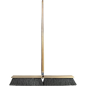 Genuine Joe Joe Heavy-Duty Floor Sweep and Handle Manual Broom, Wood Polypropylene Hardwood