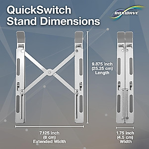 BoxWave Stand and Mount for HP Envy x360 Convertible (15m-ed1013dx) (Stand and Mount by BoxWave) - Compact QuickSwitch Laptop Stand, Portable, Multi Angle Viewing Stand - Metallic Silver